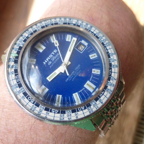 FS: HASTE de Luxe Caribbean Ref. 702 Vintage Diver JENNY blue dial ...