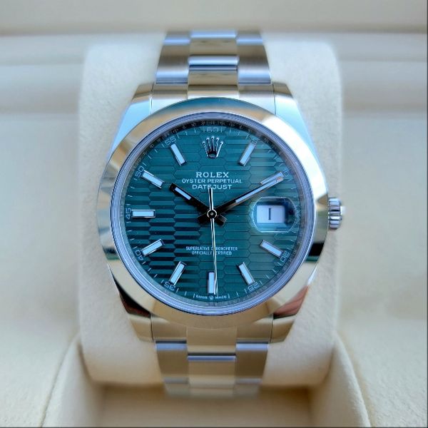 New Green Motif dial Rolex Datejust 41mm 126300- | WatchCharts