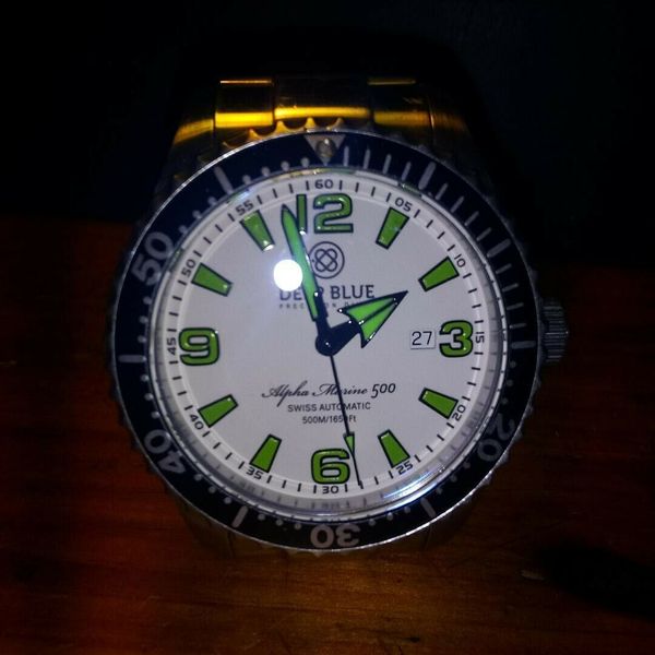 Deep Blue Alpha Marine 500, Swiss Movment light wear | WatchCharts ...