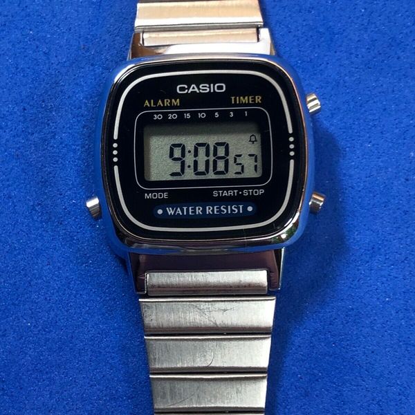Casio Vintage digital ladies silver tone watch and timer 3191 LA670W ...