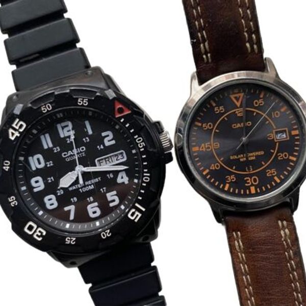 Casio MTP-S100 Casio MRW-200H CASIO WATCH BUNDLE Solar Black Brown ...