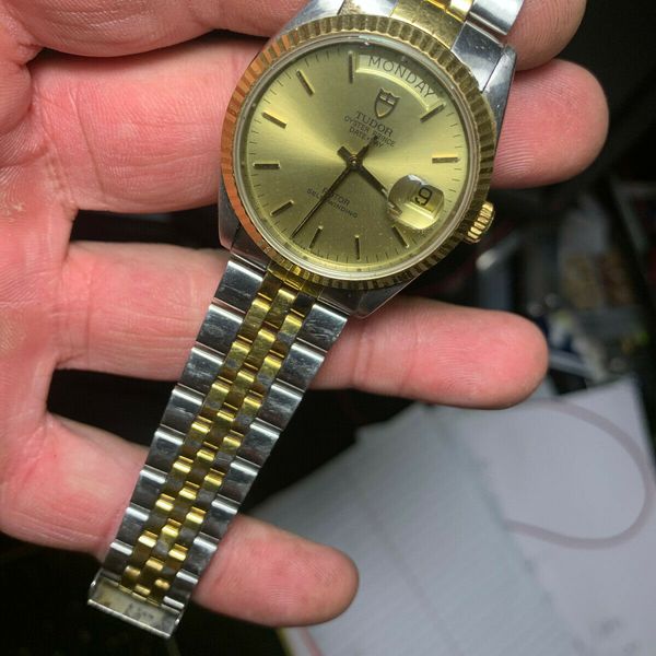 ROLEX TUDOR OYSTER PRINCE DATE-DAY Watch ref. 76213 18K GOLD BEZEL ...