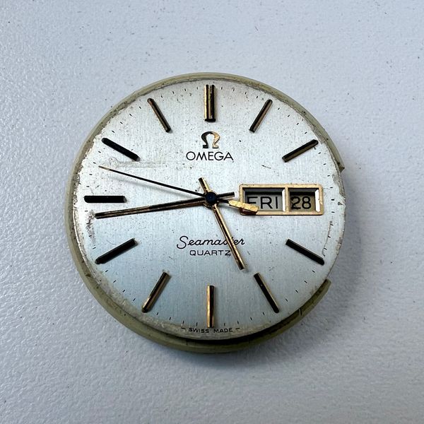 OMEGA Seamaster Cal 1345 Quartz Watch Vintage Mens Gray Dial 7 Jewels ...