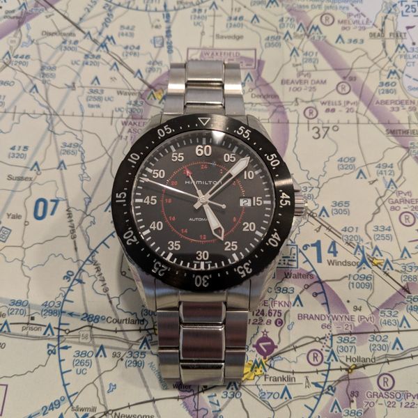 FS: Hamilton Khaki Aviation Pilot GMT H76755135 | WatchCharts Marketplace