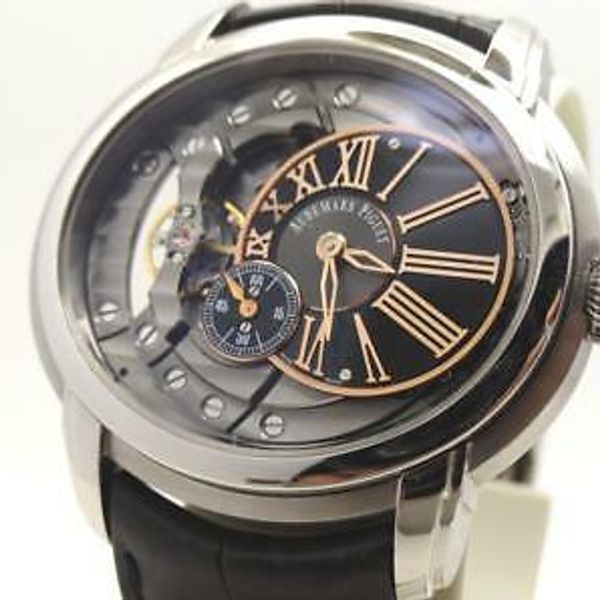 AUDEMARS PIGUET MILLENARY 4101 MEN'S SS SKELETON WATCH 15350ST.OO ...