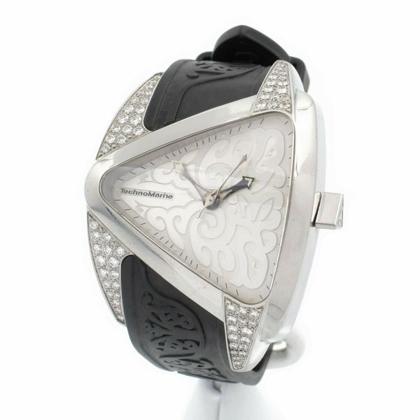 TECHNOMARINE MAORI TRIANGLE DIAL LADIES DIVER WRISTWATCH PAVED DIAMONDS ...