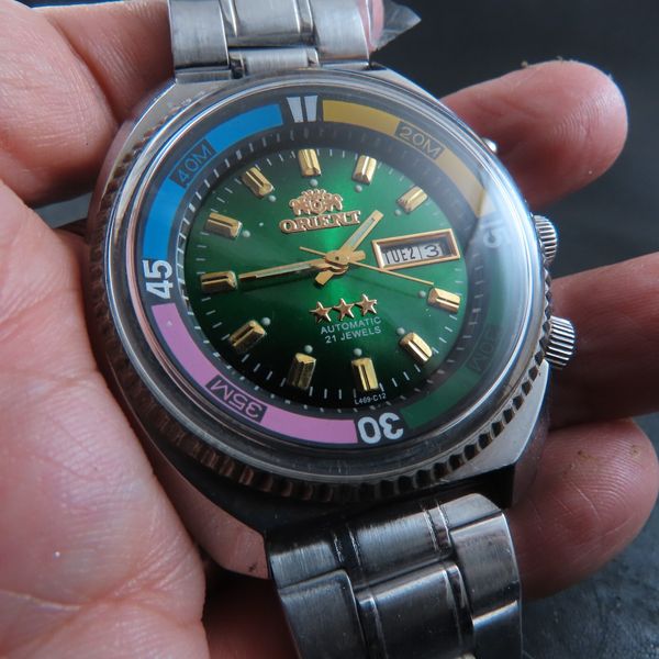 Japan Orient Three Star 46943 Movement Daydate Automatic Men Watch ...