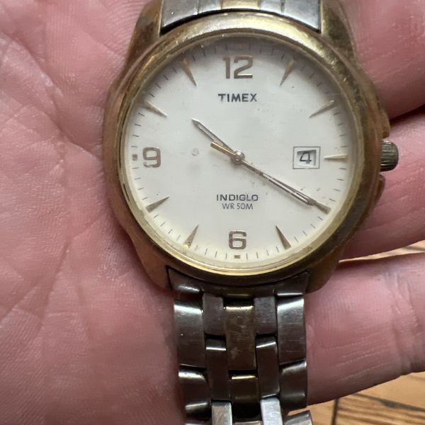 Timex Indiglo Calendar Watch CR2016 Cell Gold Face WR-30-M -Needs ...