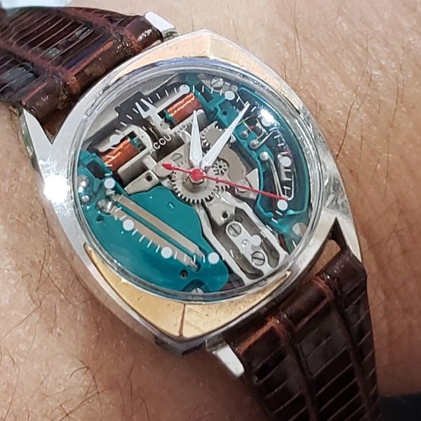 First year Spaceview Bulova Accutron Watch 1960 14kt Solid Gold Inlay ...