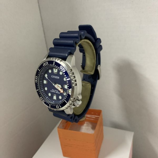 Citizen Menâ s Promaster Diver Eco Drive Blue Dial Rubber Strap Watch ...