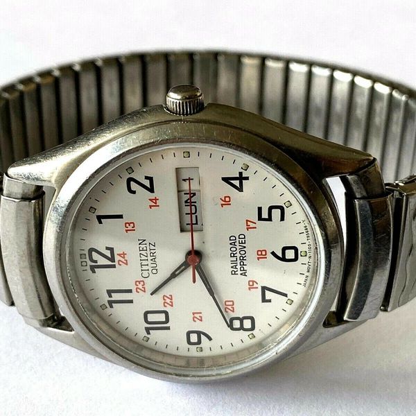 Citizen Railroad Approved 1100 T38481 GN-4W-S Quartz Day Date Mens ...