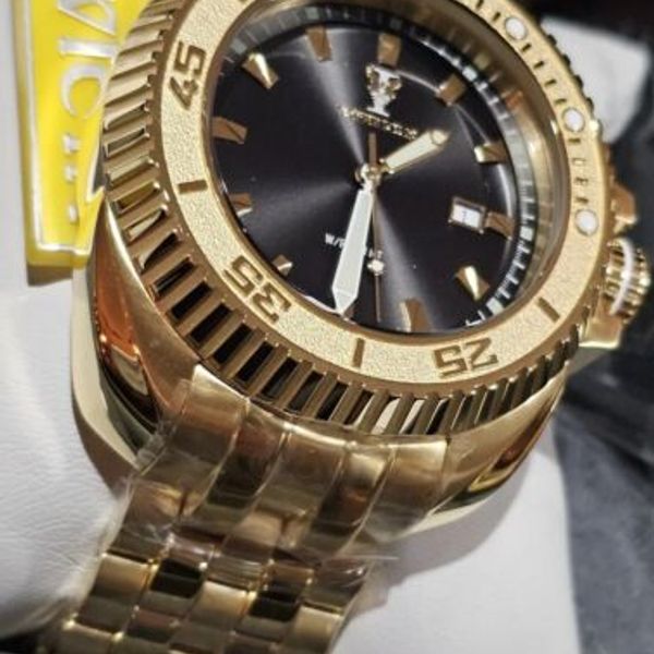 Invicta - IMPERIOUS- GearHead - Gold Plated - Swiss Ronda 515 50mm ...