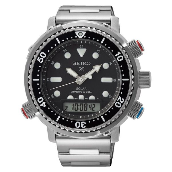 Seiko SNJ033 Prospex Solar Digital Diver 51mm Automatic Watch ...