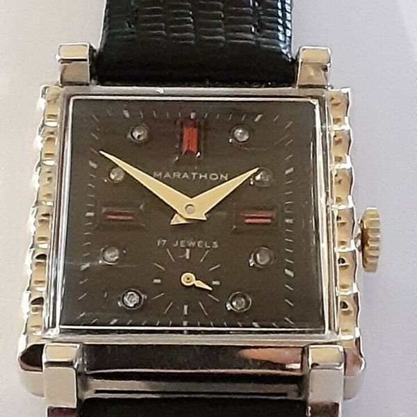 Vintage Art Deco Marathon 1945,17 Jewel Swiss CAL.970.,10K RGP Bezel ...