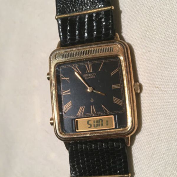 Vintage Seiko H249-5110 LCD analog/digital chronograph watch, Alarm ...