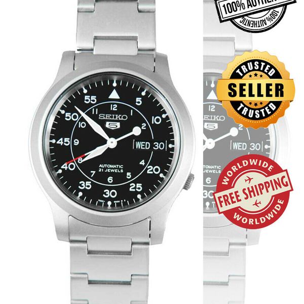 Seiko 5 Automatic SNK809 SNK809K1 Men Black Dial Day Date Watch ...