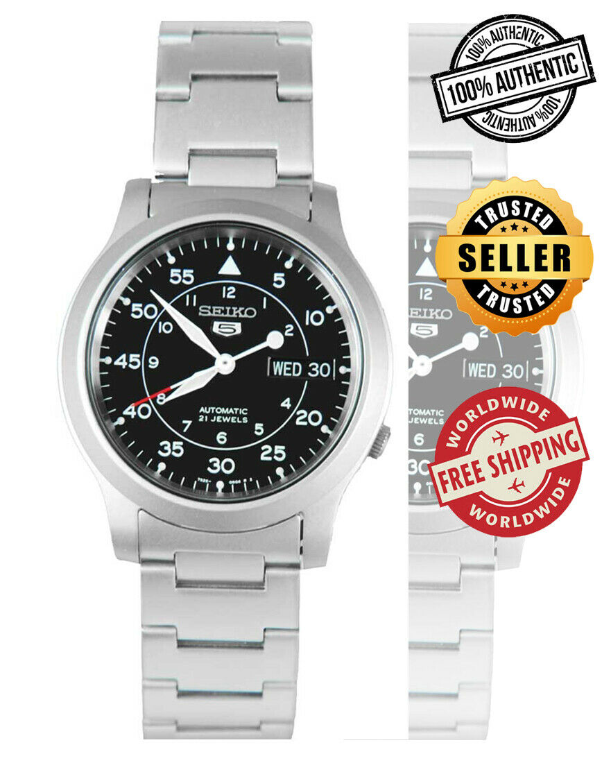 Seiko 5 Automatic SNK809 SNK809K1 Men Black Dial Day Date Watch Free ...