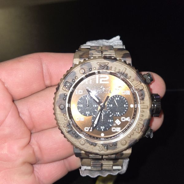 Invicta Men's PRO DIVER 52mm Chronograph Dial Aqua Plating/ Steel BROWN ...