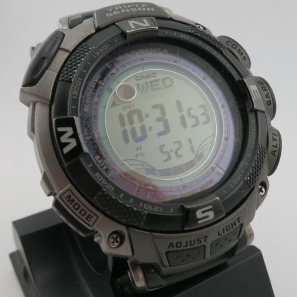Casio Pathfinder Titanium Tough Solar Triple Sensor Digital Watch - PAW ...
