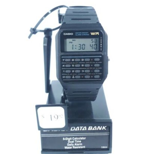 Casio Databank Calculator Watch CA53W-1 Black Vintage Back to the ...