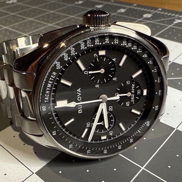 Bulova Lunar Pilot 43mm Chronograph Quartz Black Dial Men's Watch ...