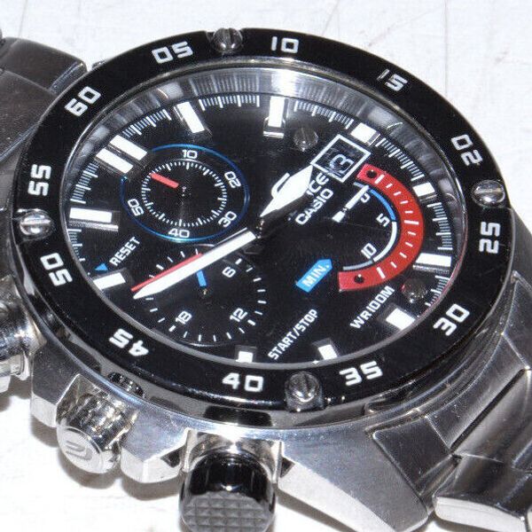 CASIO EDIFICE Armbanduhr Herren Chronograph Edelstahl 5559 EFR-558 ...