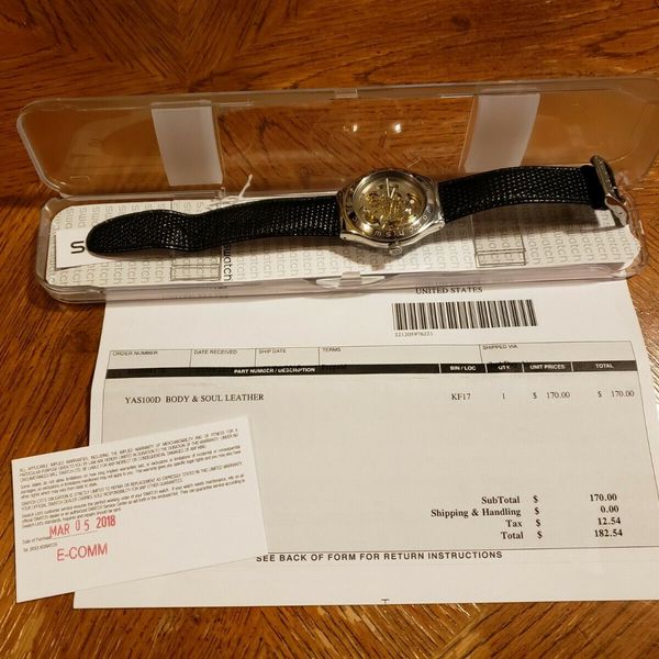 Swatch Body & Soul Leather (YAS100D) Automatic Watch - Excellent ...