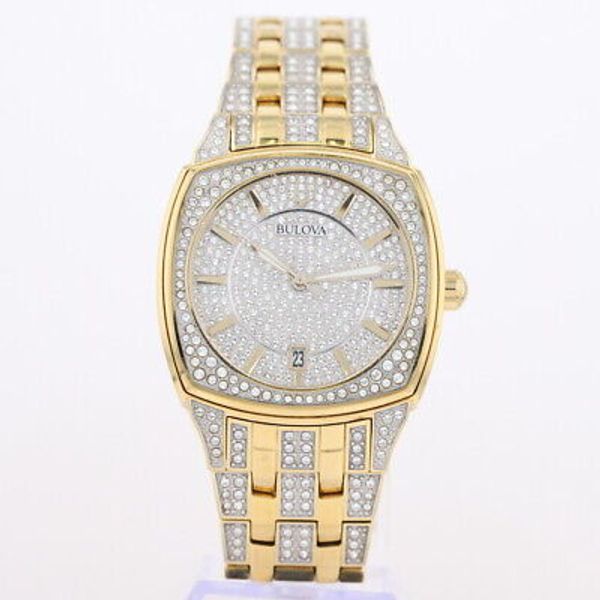 Bulova Phantom Crystal PavÃ© Silver Dial Quartz Stainless Steel Men's ...