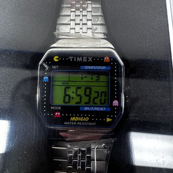 Timex X Pacman Watch T80 Digital Stainless Steel - Silver - TW2U31900 ...