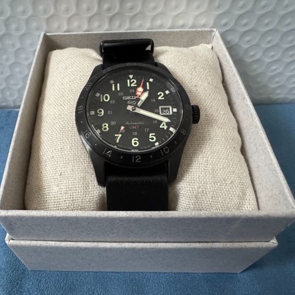 Seiko 5 Sports Collection Field GMT Black Dial Watch for Men SSK025 ...