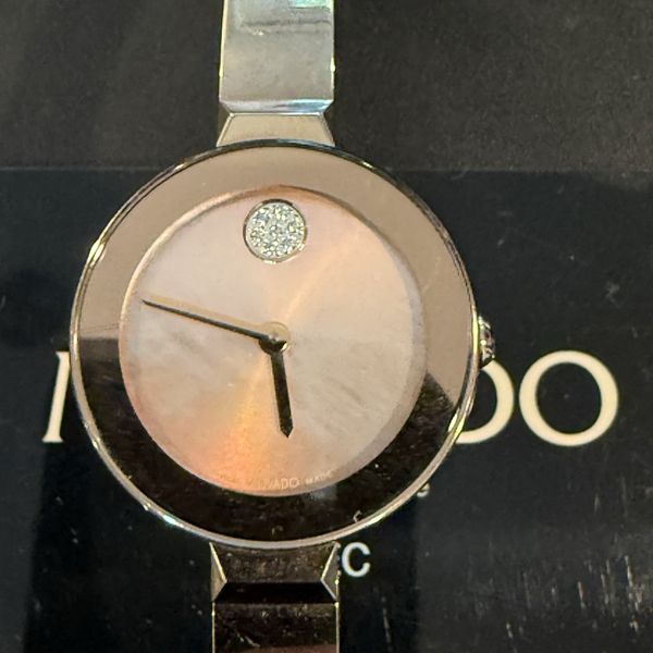 Movado Bold Women's MOP Dial Gold Stainless Steel Bangle Watch ...