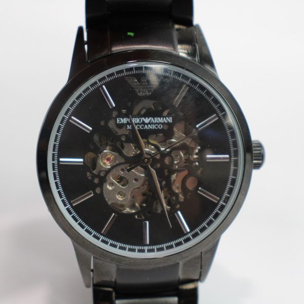 Mens Emporio Armani Meccanico Skeleton Dial Watch Ref AR-60008 ...