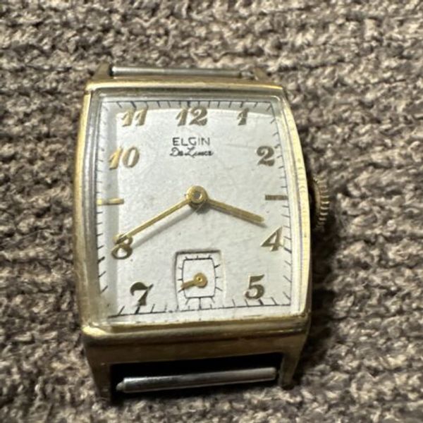 Vintage 1940's Elgin Deluxe 10k Gold Filled 17j manual Wind Men's Watch ...