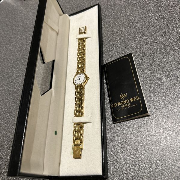 Raymond Weil Luxury Swiss Made 18K Gold Plated Ladies Watch Boxed And ...
