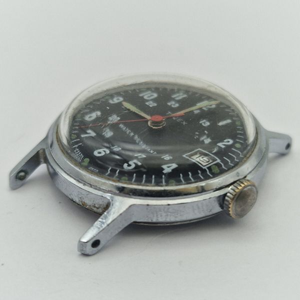 Rare Vintage TIMEX ' SPRITE' Military Style Mechanical Watch Day Window ...