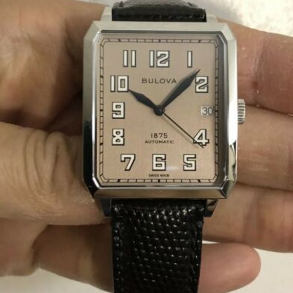 JOSEPH BULOVA BRETON LIMITED EDITION SWISS AUTOMATIC 96B331 SALMON DIAL ...