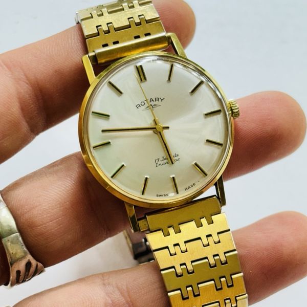 Vintage Rotary Incabloc 17 jewels mechanical wind up mens swiss ...