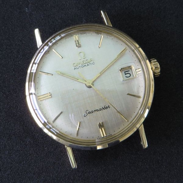 SOLD - REDUCED - 14K Solid Gold Linen Dial 1960 Seamaster Caliber 560 ...
