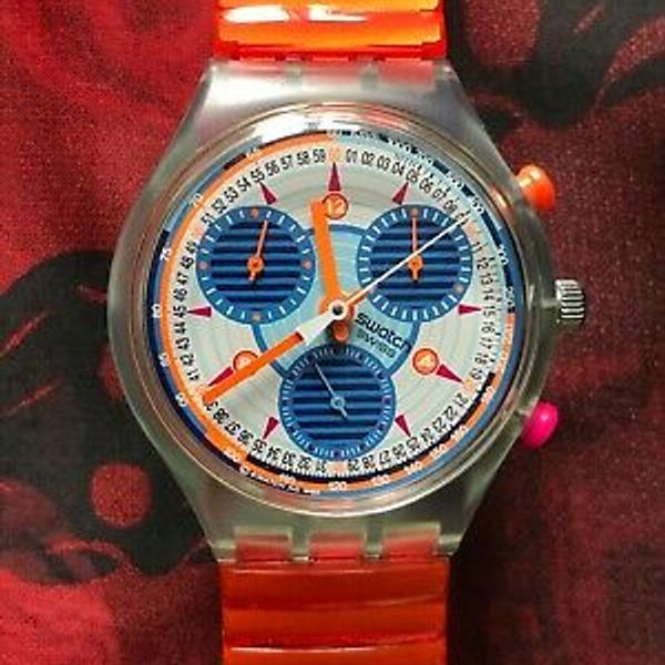 Wristwatch Original SWATCH Chrono INSPYRAL (SCG102/103)-orange-TOP ...