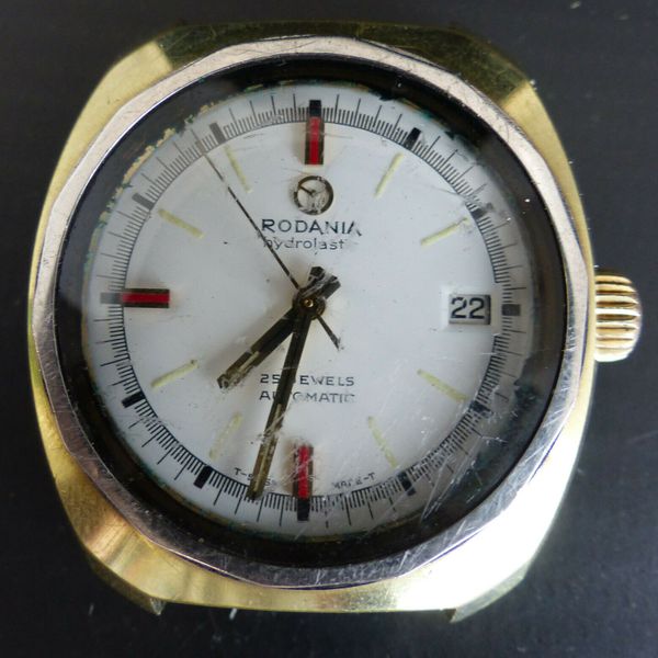 VINTAGE RODANIA HYDROLASTIC GOLD FILLED WIND-UP MEN'S WATCH ...