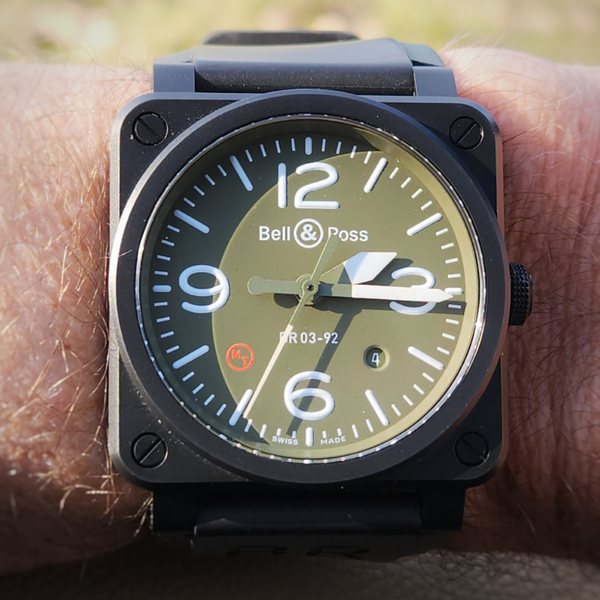 Reduced *** Ceramic Bell & Ross Pilot $1790 BR 03 92 Military BR0392 ...