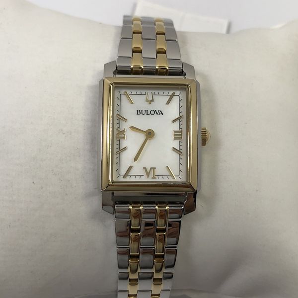 Bulova Sutton Quartz MOP Dial Two Tone Stainless Steel Ladies Watch ...