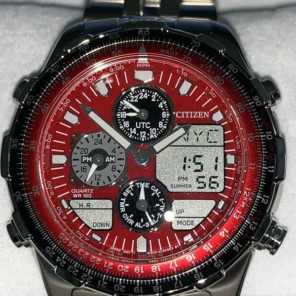 Citizen Promaster JN0120-85X Chronograph Quartz C300 Caliber RED Dial ...