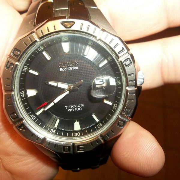 CITIZEN Eco-Drive WR100 titanium 10 BAR watch | WatchCharts Marketplace