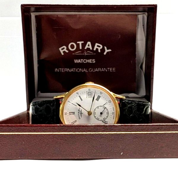Mens Rotary Watch Gold Colour with Black Leather Strap | WatchCharts ...