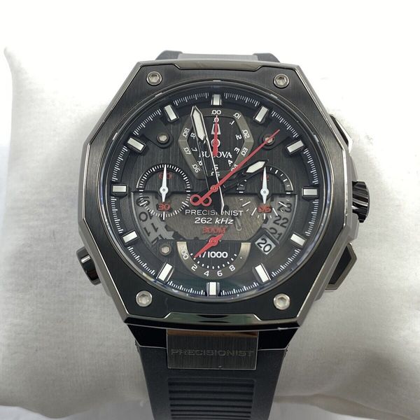 Bulova Precisionist Series X Chrono Quartz Black Rubber Strap Men's ...