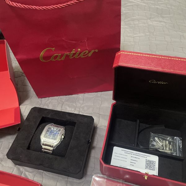 cartier santos medium blue | WatchCharts Marketplace