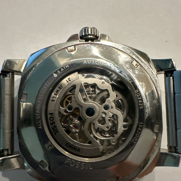 FOSSIL Privateer Mens 21 Jewel Automatic Stainless Steel Watch ...