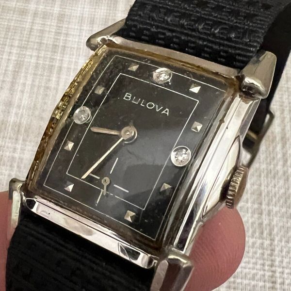 1953 BULOVA Clifton L3 Diamond Dial Watch 17 Jewel Tank U.S.A ...