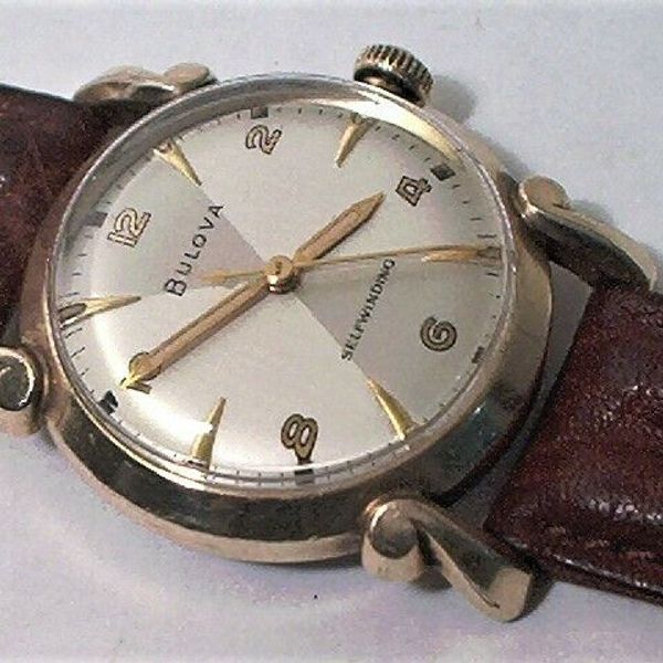 1958 BULOVA 11ACAC MEN'S 17J AUTOMATIC W/ TUXEDO DIAL & LARGE RAISED ...